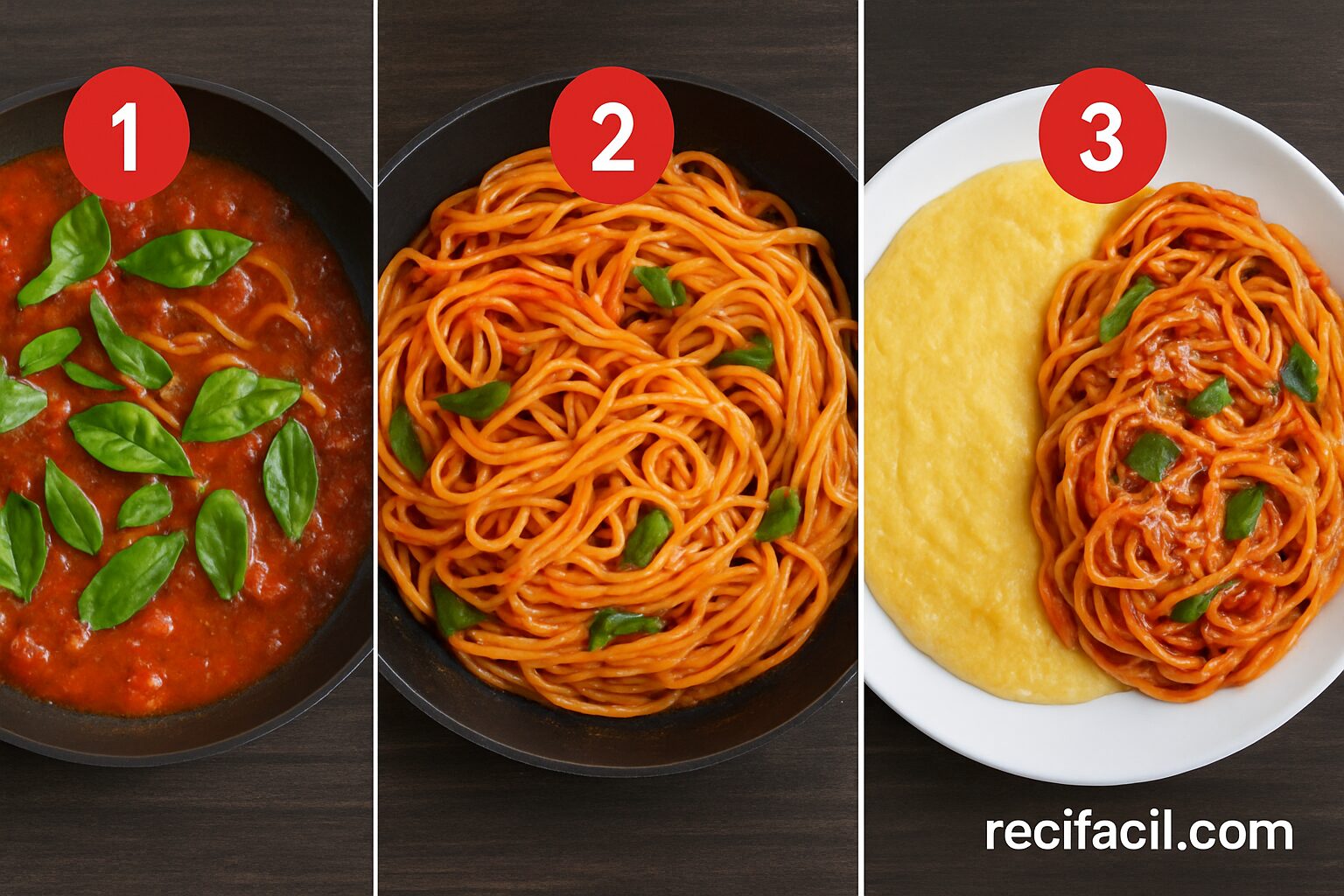 3 Easy Steps to Make Tomato Basil Pasta with Polenta - Recifacil ...